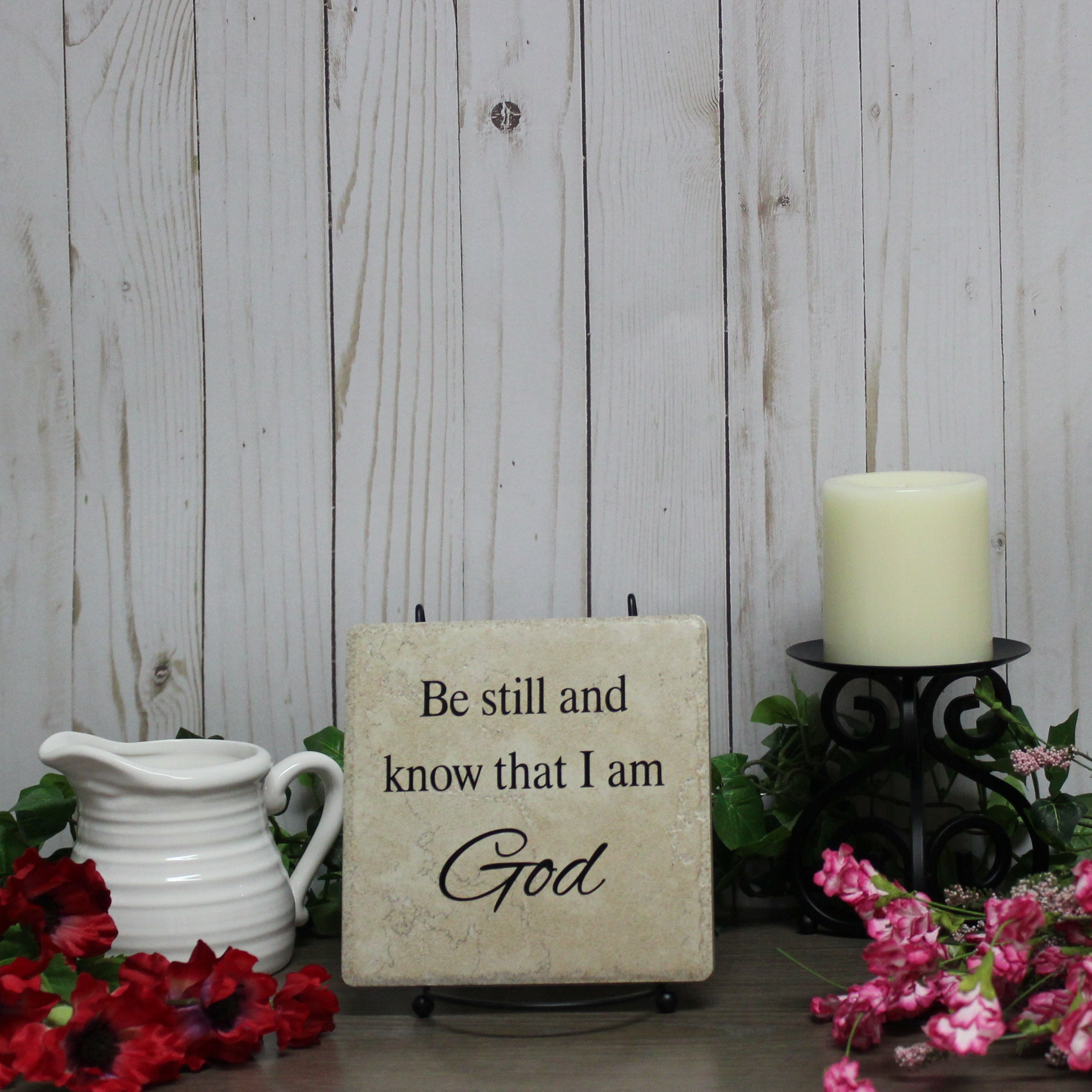 Be Still and Know I Am God Tile Sign - Vinyl Sign - Vinyl Sayings ...
