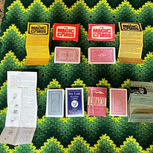 Vintage // Magic Playing Card Decks With Instructions - Etsy