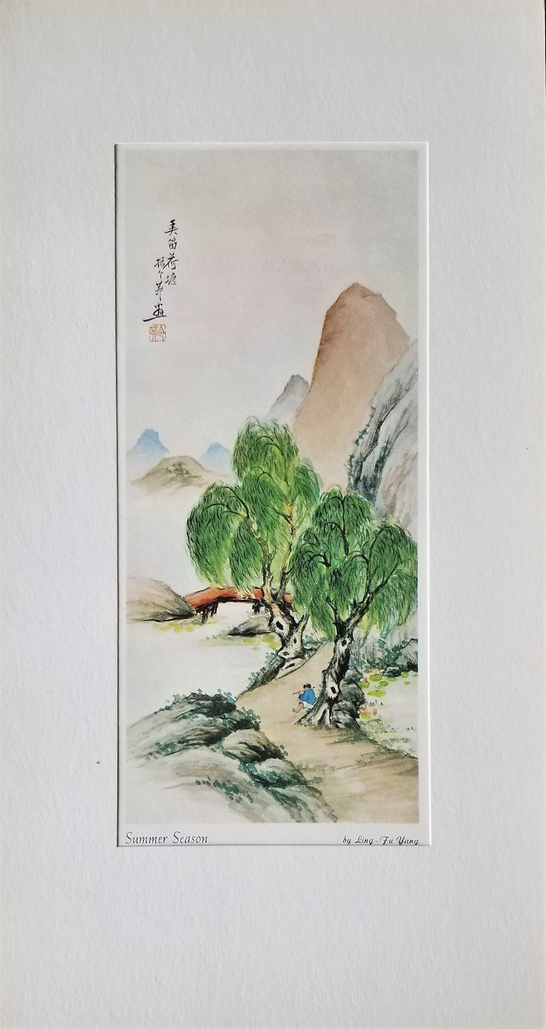 Vintage Chinese, Ling Fu Yang, Seasonal Prints, Spring, Summer, Autumn ...