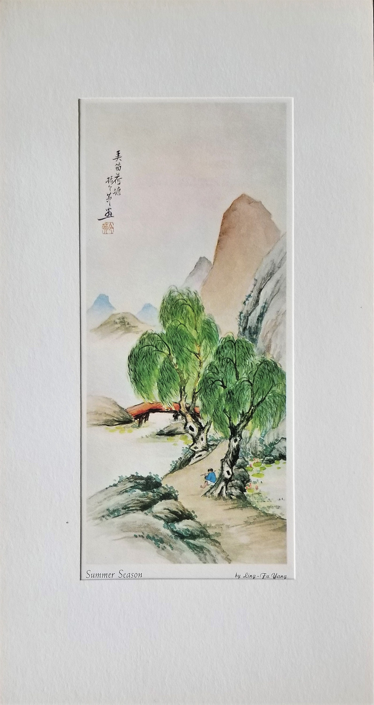 Vintage Chinese, Ling Fu Yang, Seasonal Prints, Spring, Summer, Autumn ...