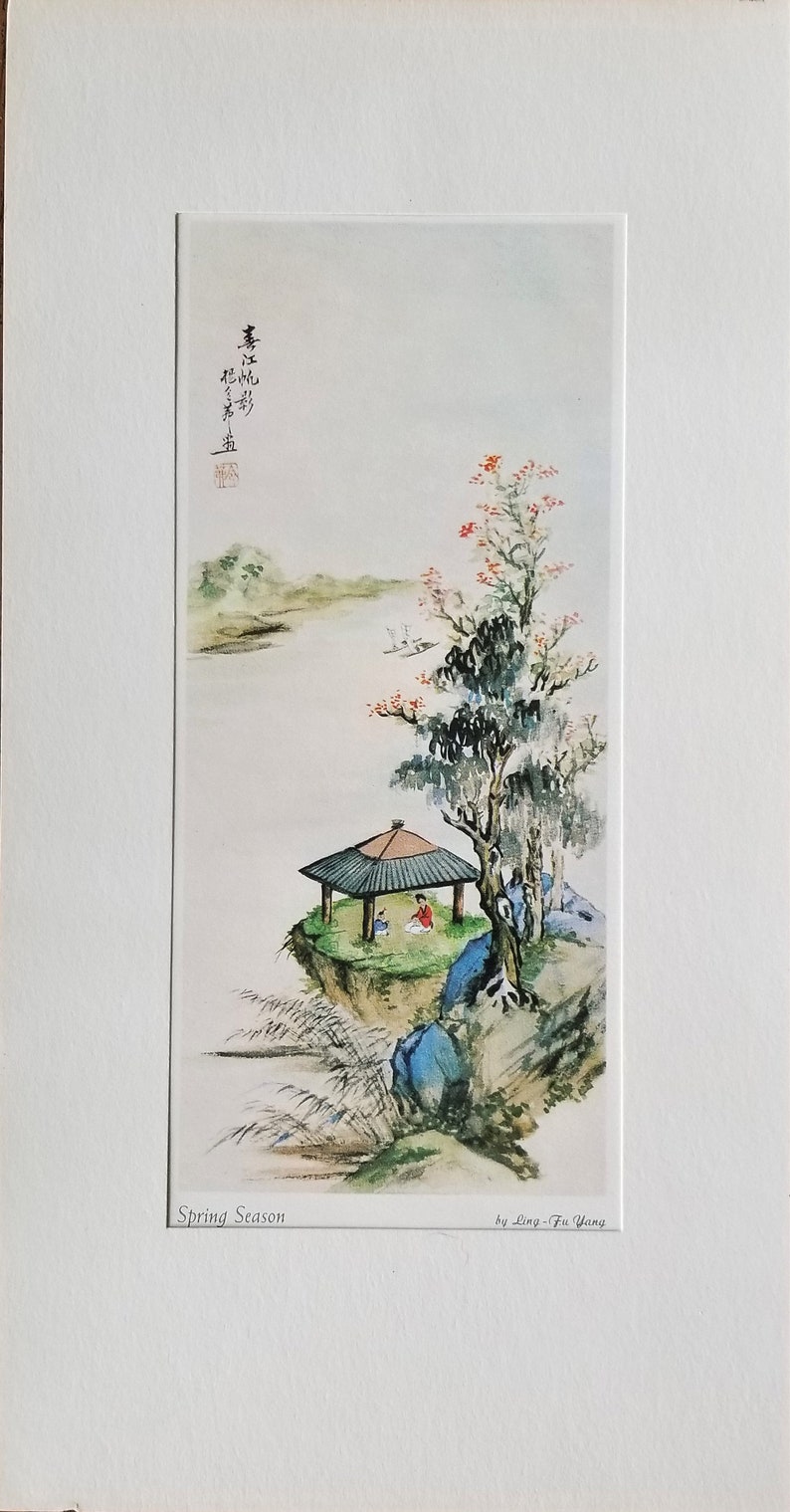Vintage Chinese, Ling Fu Yang, Seasonal Prints, Spring, Summer, Autumn ...