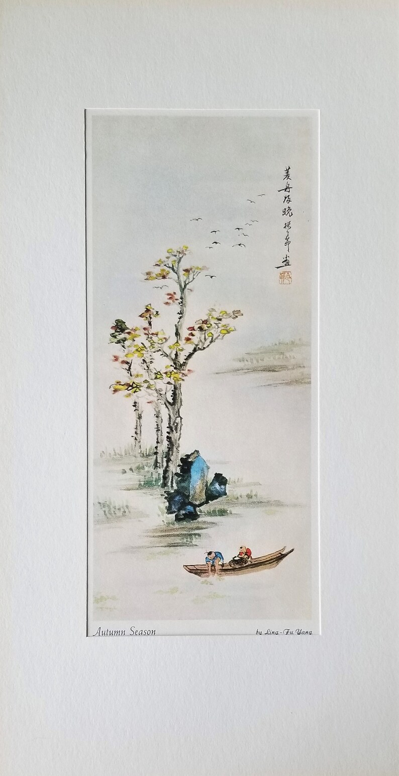 Vintage Chinese, Ling Fu Yang, Seasonal Prints, Spring, Summer, Autumn ...