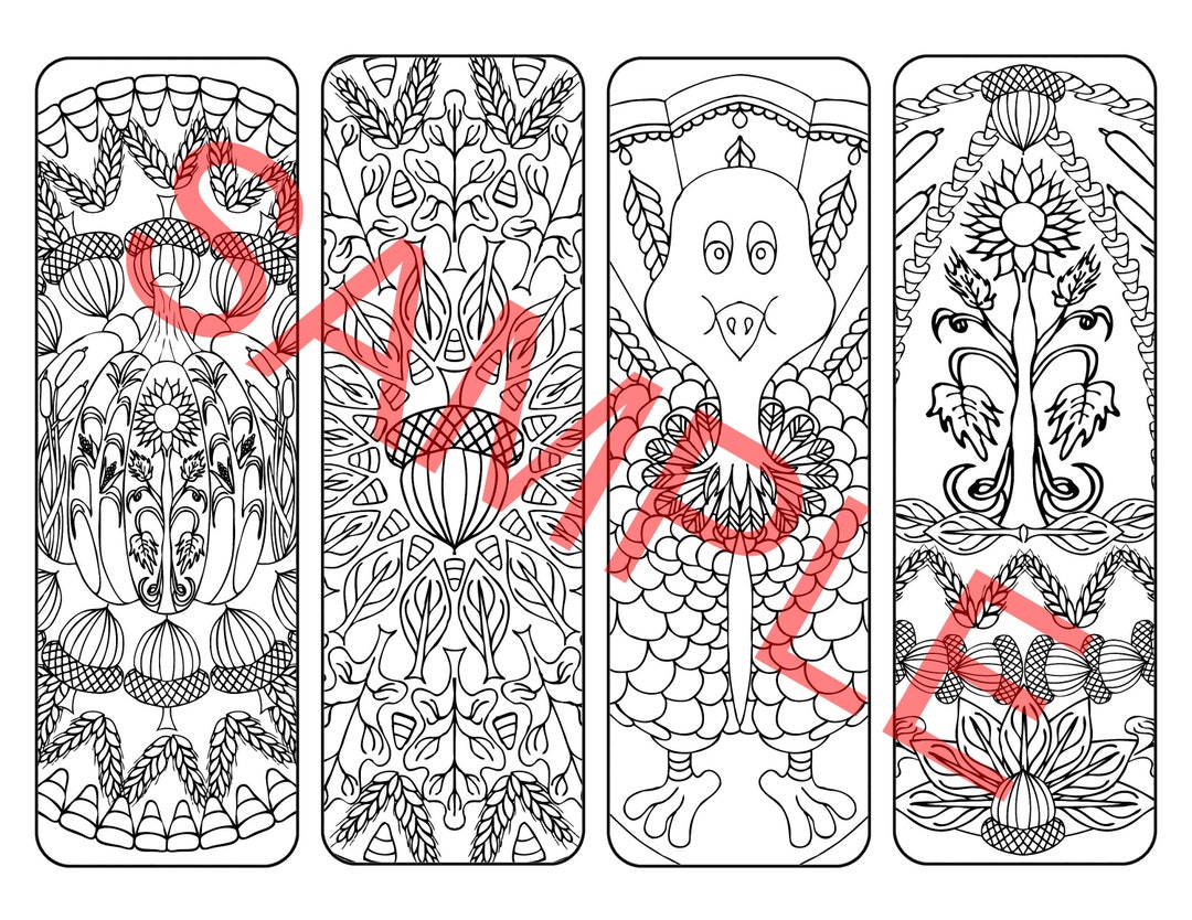 Colour Your Own Bookmarks Fall Theme Set 1 - Etsy