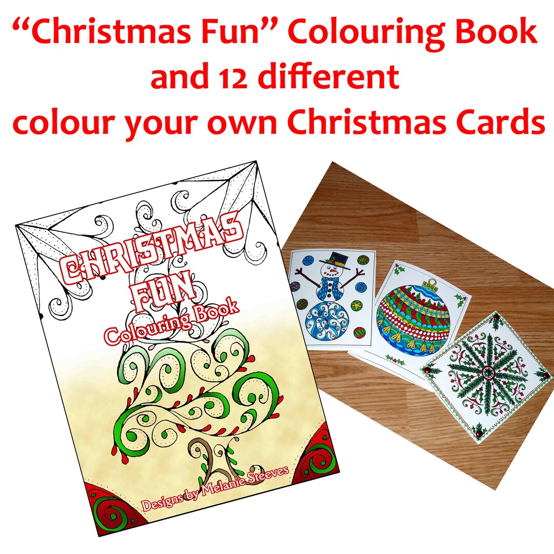 Christmas Fun Colouring Book and 12 Different Colour Your Own Christmas ...