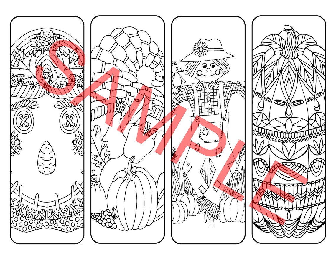 Colour Your Own Bookmarks Fall Theme Set 1 - Etsy