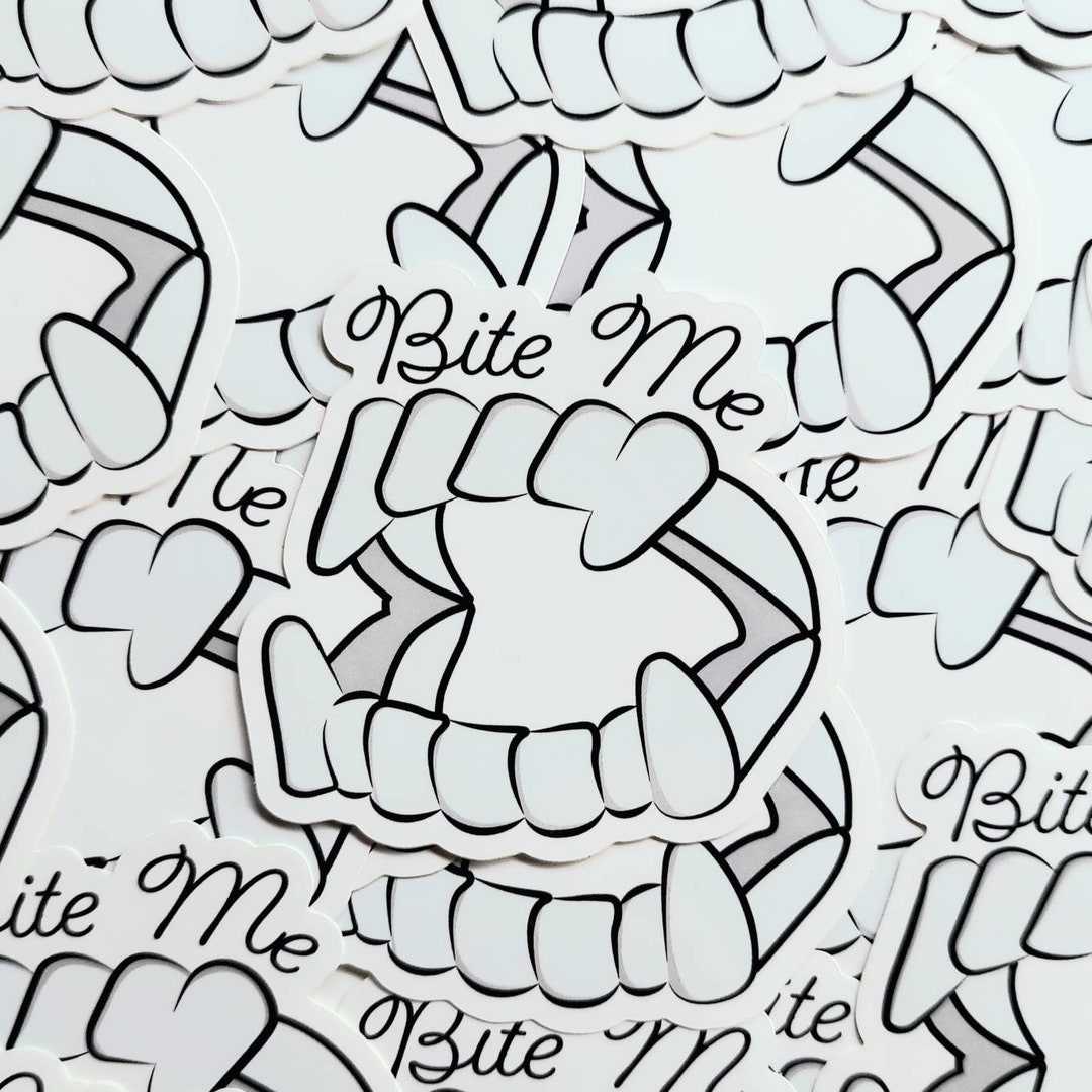 Vampire Teeth Sticker - Etsy