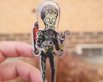 BIG 5 Mars Attacks Classic Sci-fi Vinyl Sticker. Alien Movie Monster ...