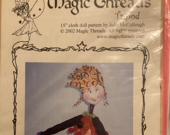 Vintage Magic Threads Tripod Pattern, a 15” Cloth Doll Pattern Court ...