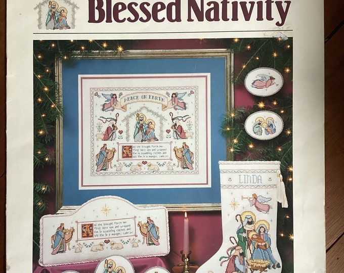 Blessed Nativity Sampler Dimensions Counted Cross Stitch Kit Christmas ...