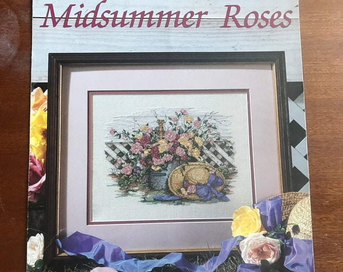 Paula Vaughan Midsummer Roses Book 49 Color Counted Cross Stitch Chart ...