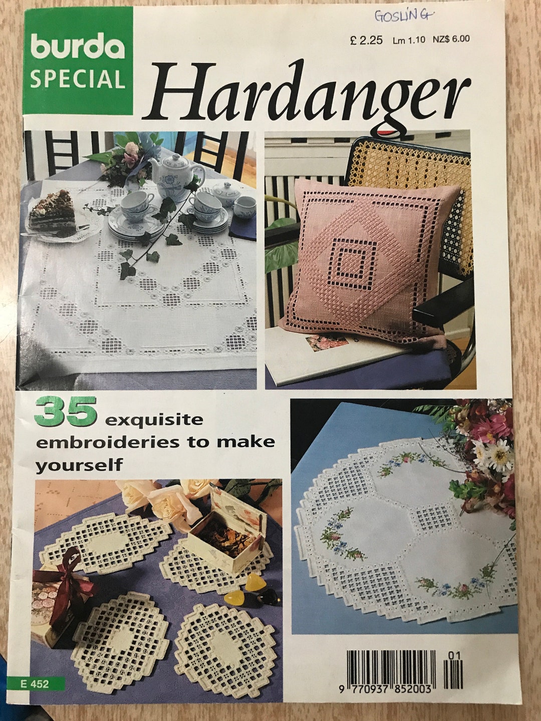 Burda Special Hardanger Pattern Tutorial Booklet 35 Designs, E452 ...