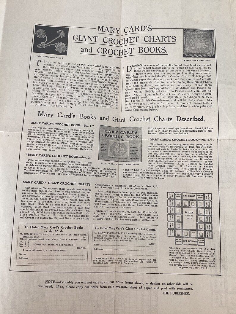 Mary Card’s Giant Crochet Charts, Chart No 2, Chart No 3, Centre for ...