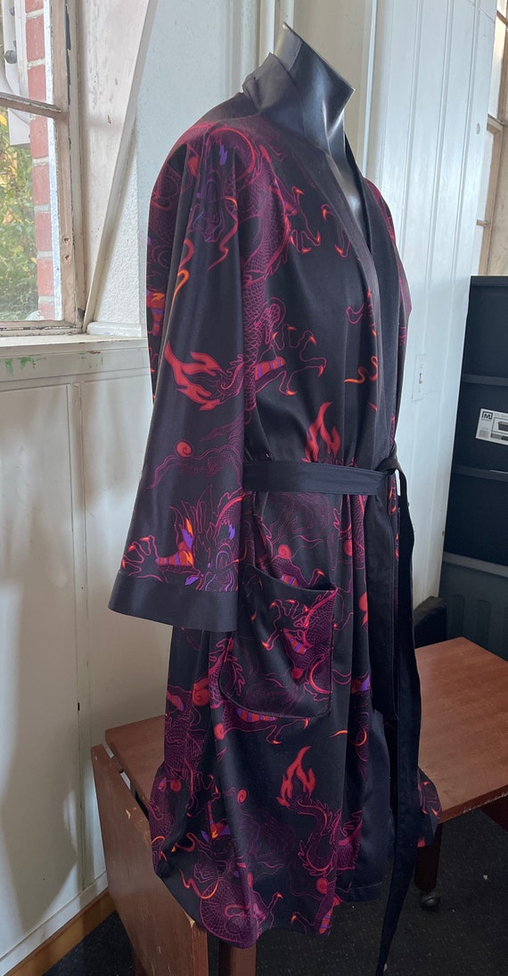 1970s Oriental Dragon Smoking Jacket Robe Made in Bri… - Gem