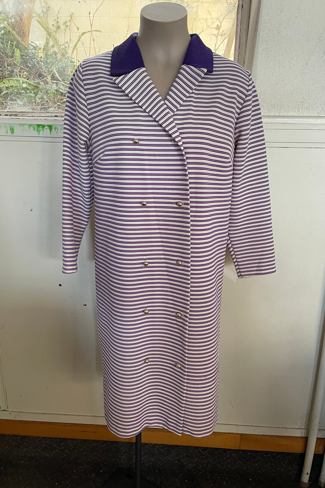 Vintage 1965-75 Crimplene Polyester Mini Dress or Tunic Top, Double ...