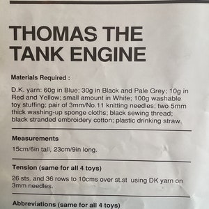 Alan Dart Thomas the Tank Engine & Friends Toys 4 Knitting Patterns ...