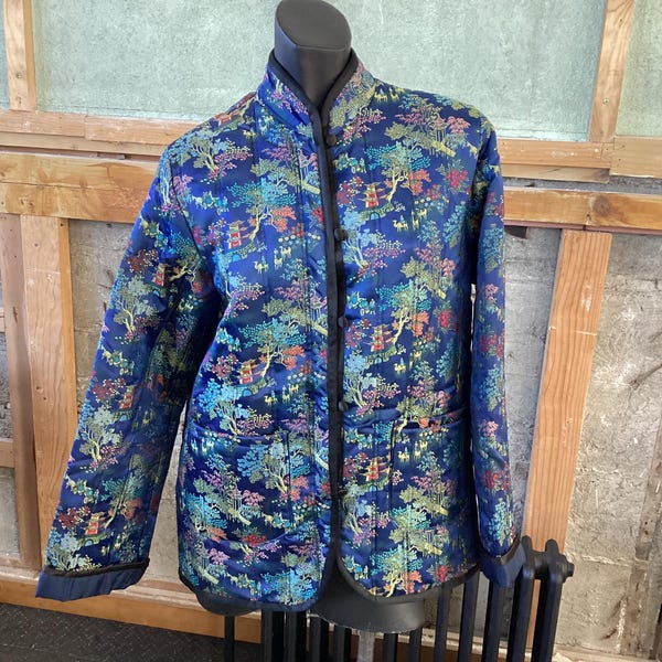 Blue Brocade Jacket - Etsy