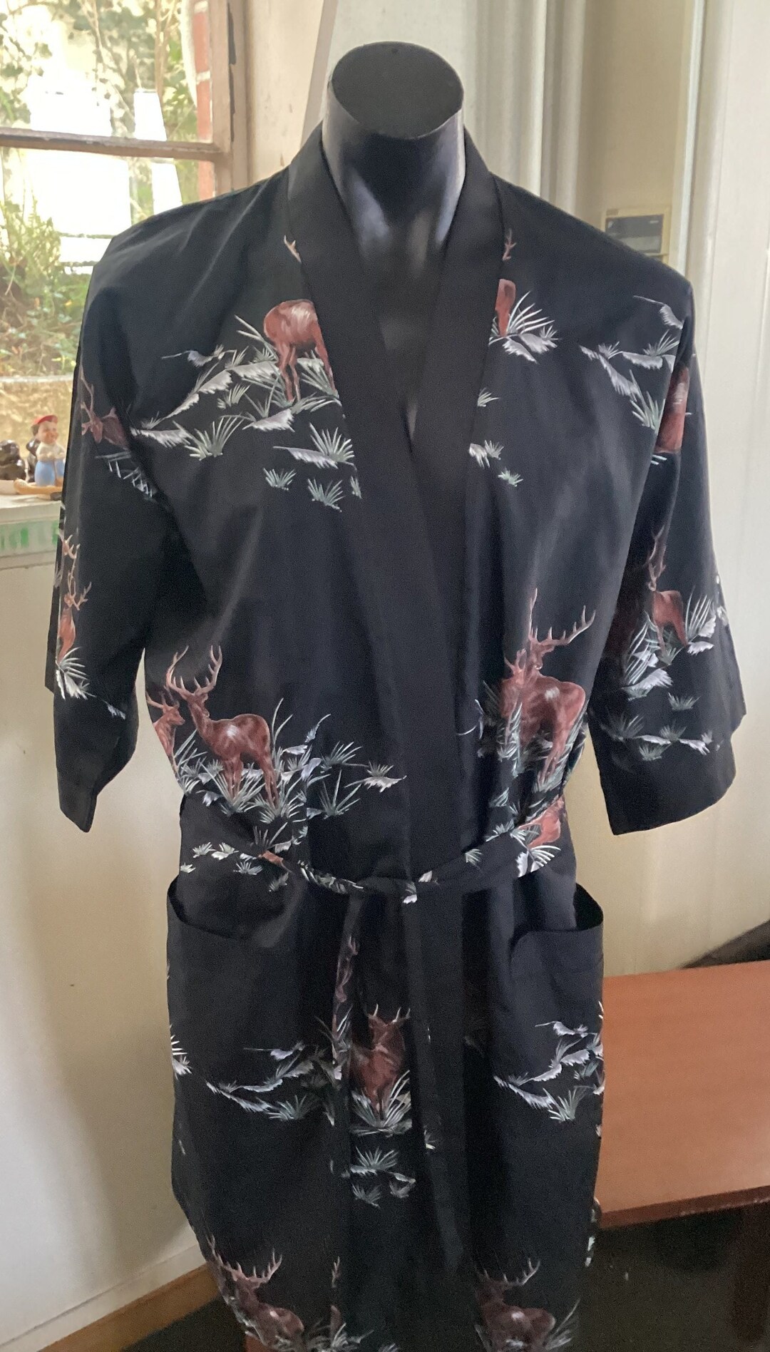 Stag 1980's Vintage Mens Smoking Jacket Robe Made in New Zealand ...