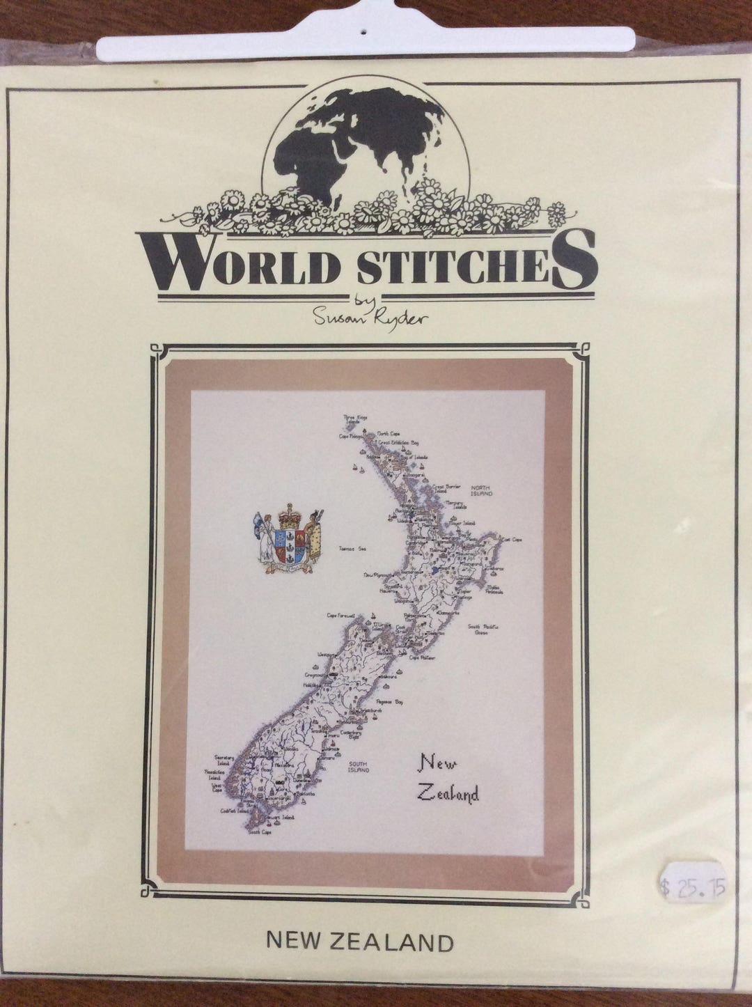World Stitches New Zealand Map Coat of Arms Embroidery Counted Cross ...