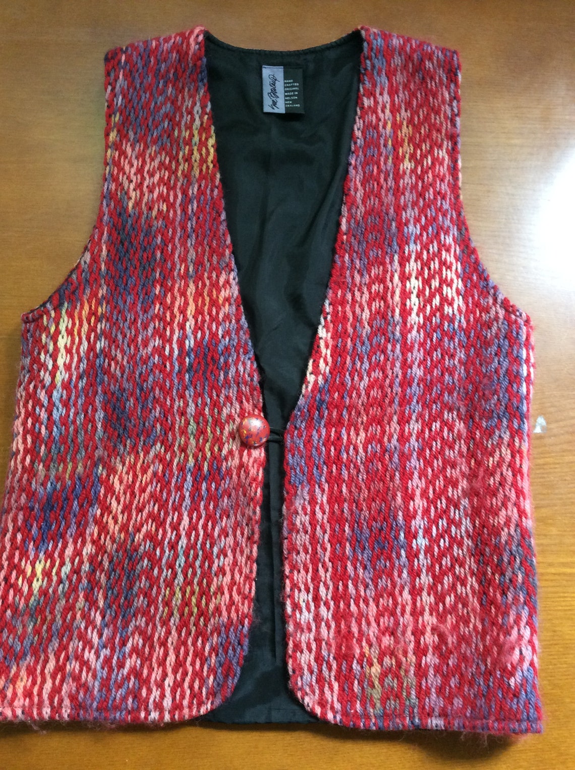 Handcrafted , Handwoven New Zealand Wool Vest, Sue Bateup Made in New ...