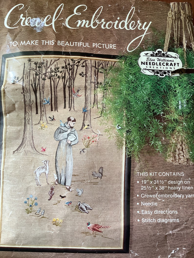 RARE Elsa Williams Crewel Embroidery Kit St Francis Assisi 25 - Etsy