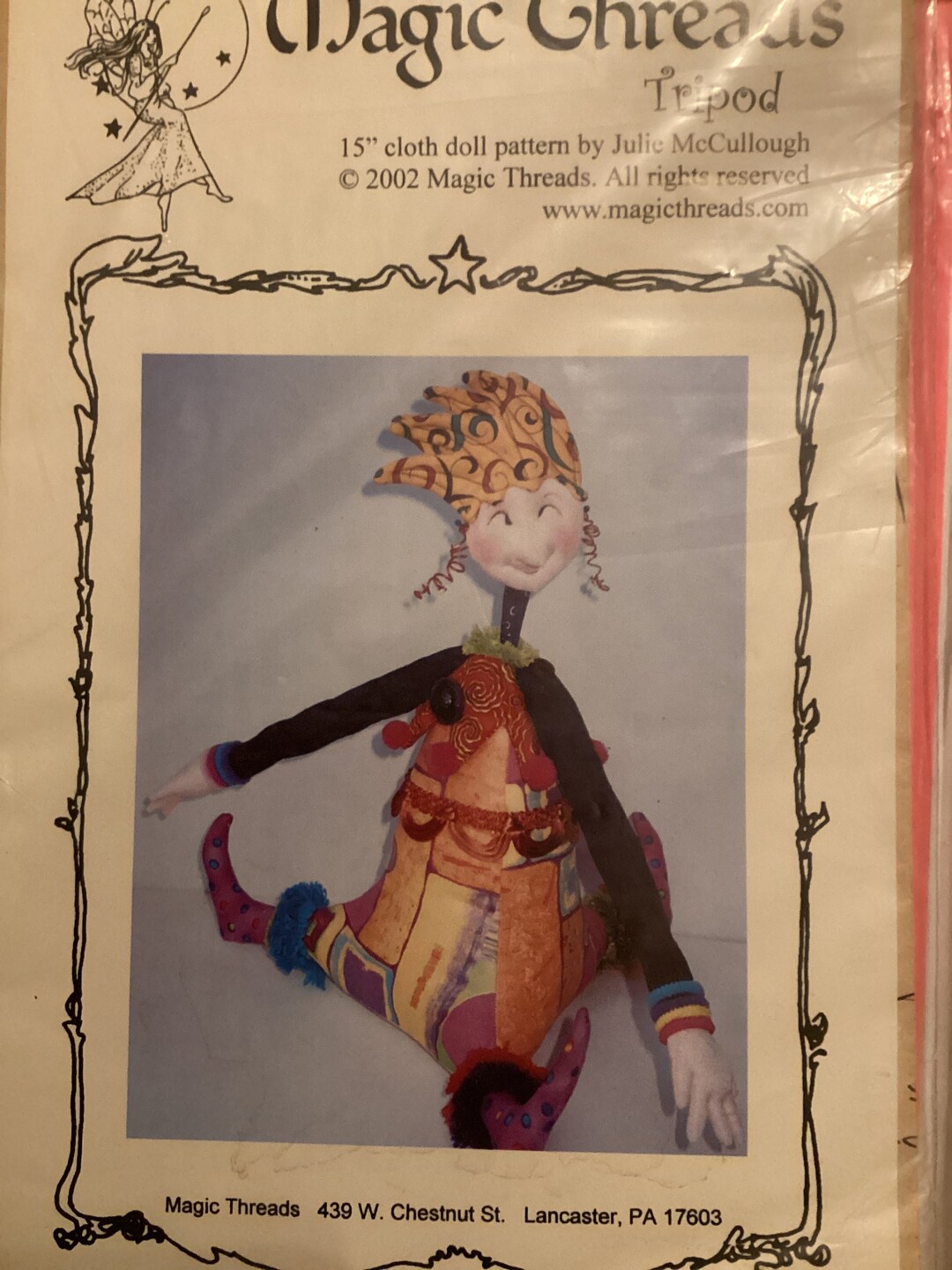 Vintage Magic Threads Tripod Pattern, a 15” Cloth Doll Pattern Court ...