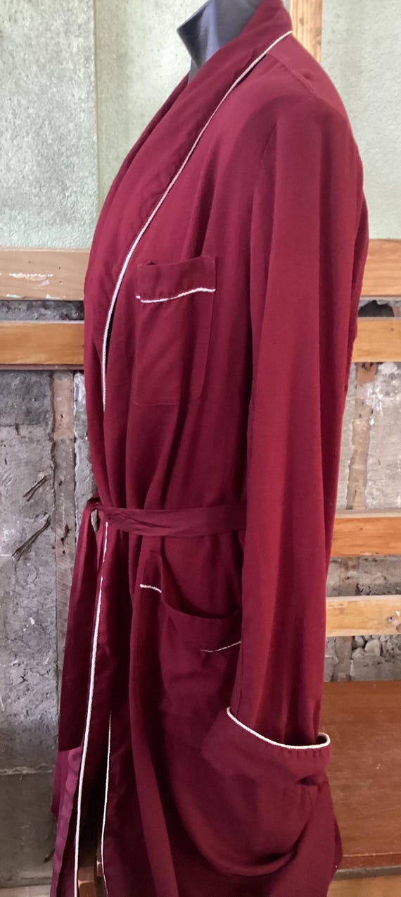 1960's Smoking Jacket Viyella Fabric Gown Robe Wool … - Gem