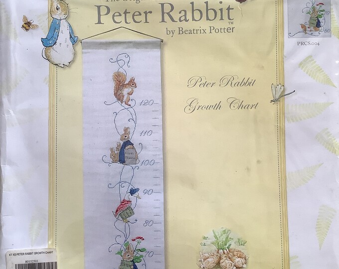 Peter Rabbit Growth Chart Cross Stitch Kit, Beatrix Potter, Semco, the ...