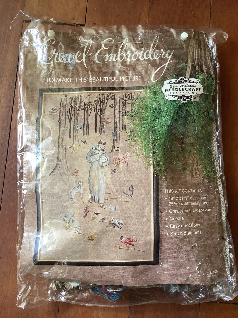 RARE Elsa Williams Crewel Embroidery Kit St Francis Assisi 25 - Etsy
