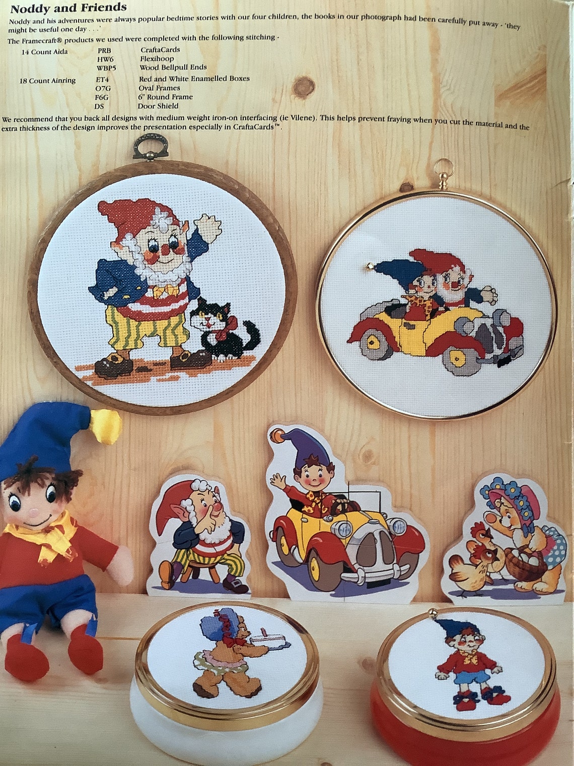 Noddy and Friends Cross Stitch Charts Pattern Enid Blyton | Etsy