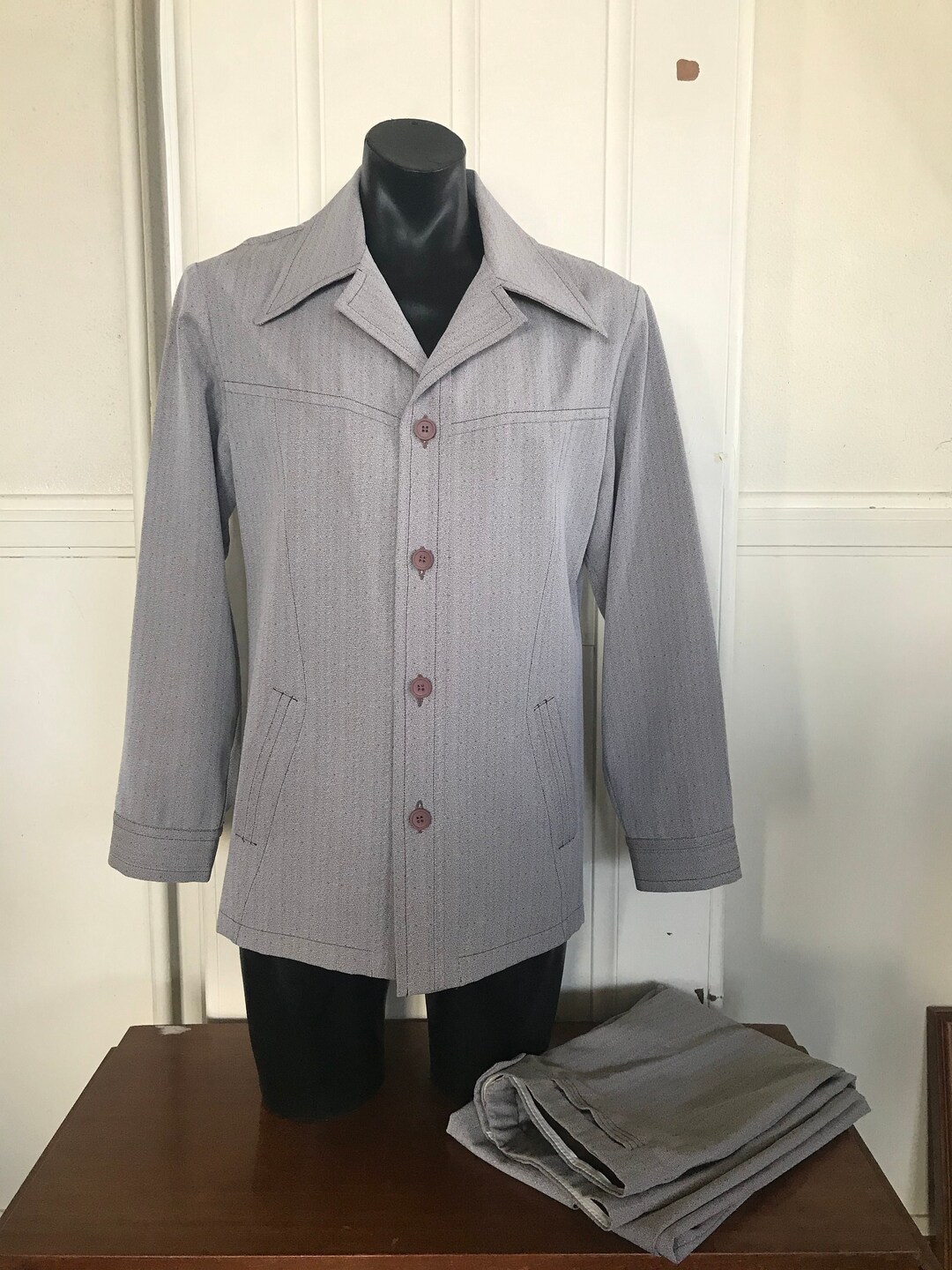 1970's Funky Suit, Safari Inspired Jacket , Wide Lapels, Double ...