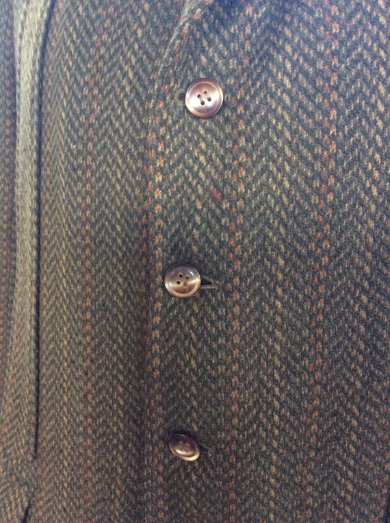 1970's Funky Wool Safari Jacket , olive green and ora… - Gem