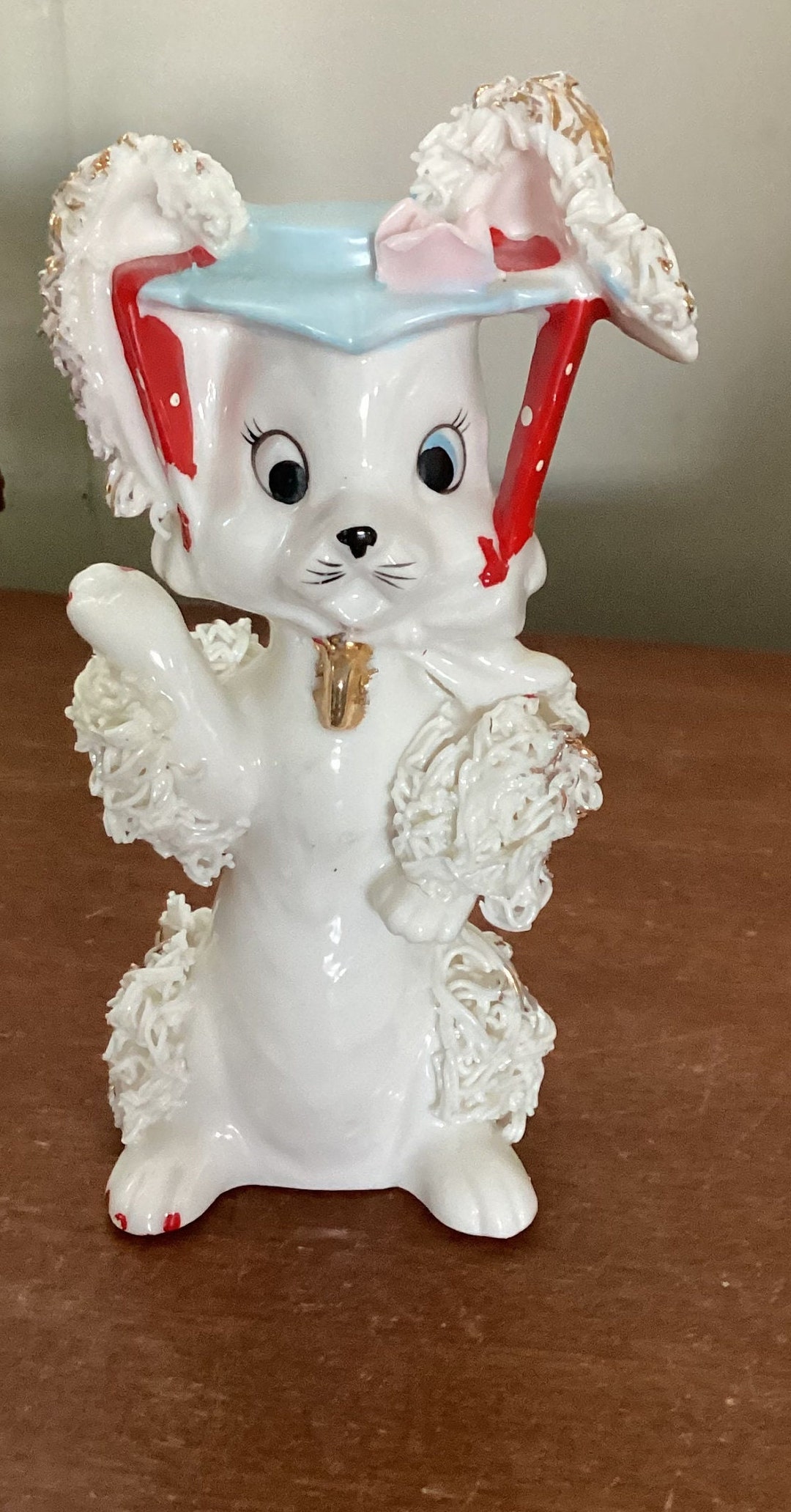 Vintage Kitsch Spaghetti Rabbit Ornament, Bunny Figurine With Easter ...