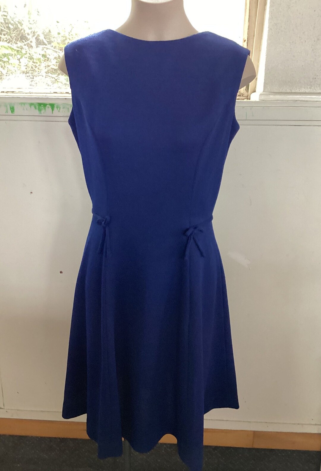 1960's Crimpknit Terylene Polyester Navy Dress , Claire Miller Sydney ...