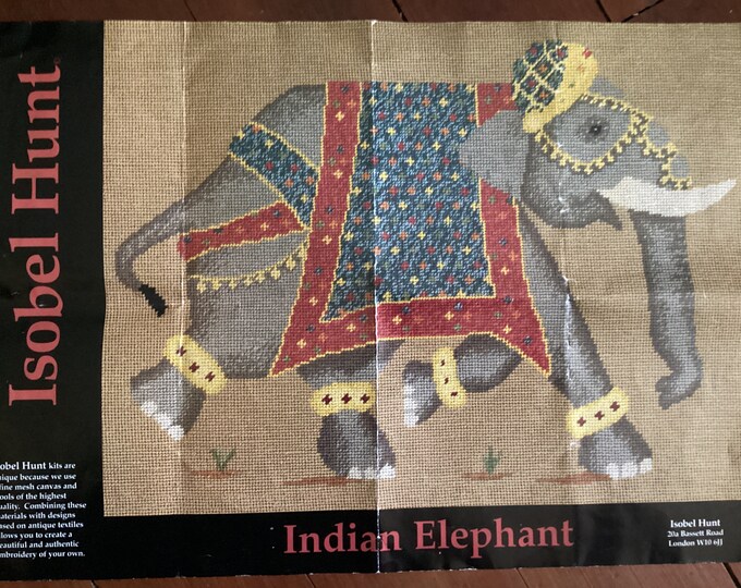 Isobel Hunt Fine Embroidery Kit, Indian Elephant , Needlepoint Tapestry ...