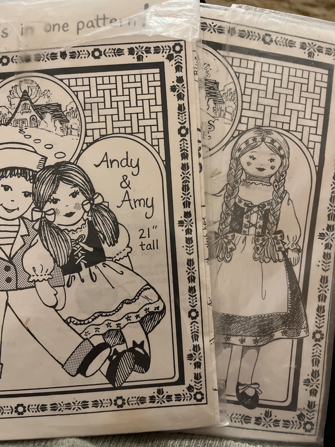 Cloth Doll Patterns 10” and 20” Helga German Girl , 21” Sailor Boy ...