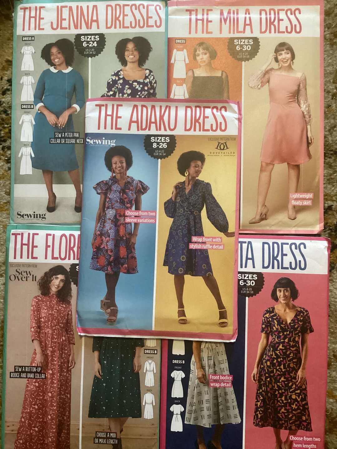 Simply Sewing Modern Dress Patterns Sizes US 2-20 Jenna, Mila, Florence ...
