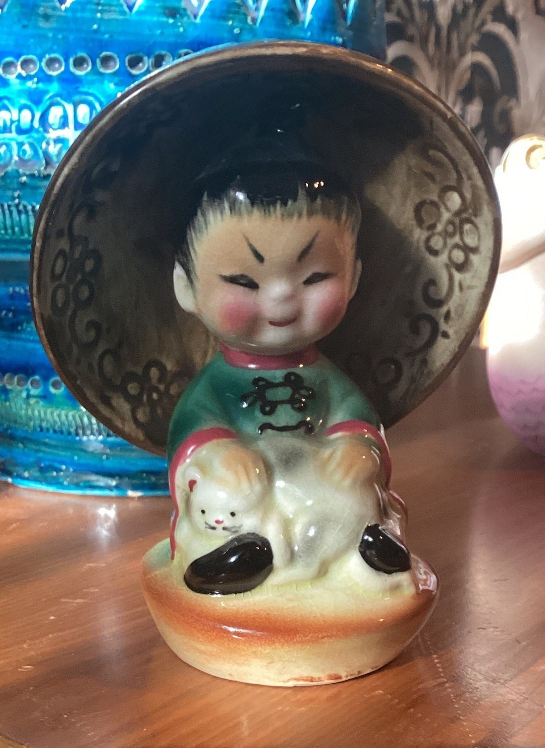 Rare Josef Originals Asian Chinese Boy or Girl With Cat, Pitty Sings ...