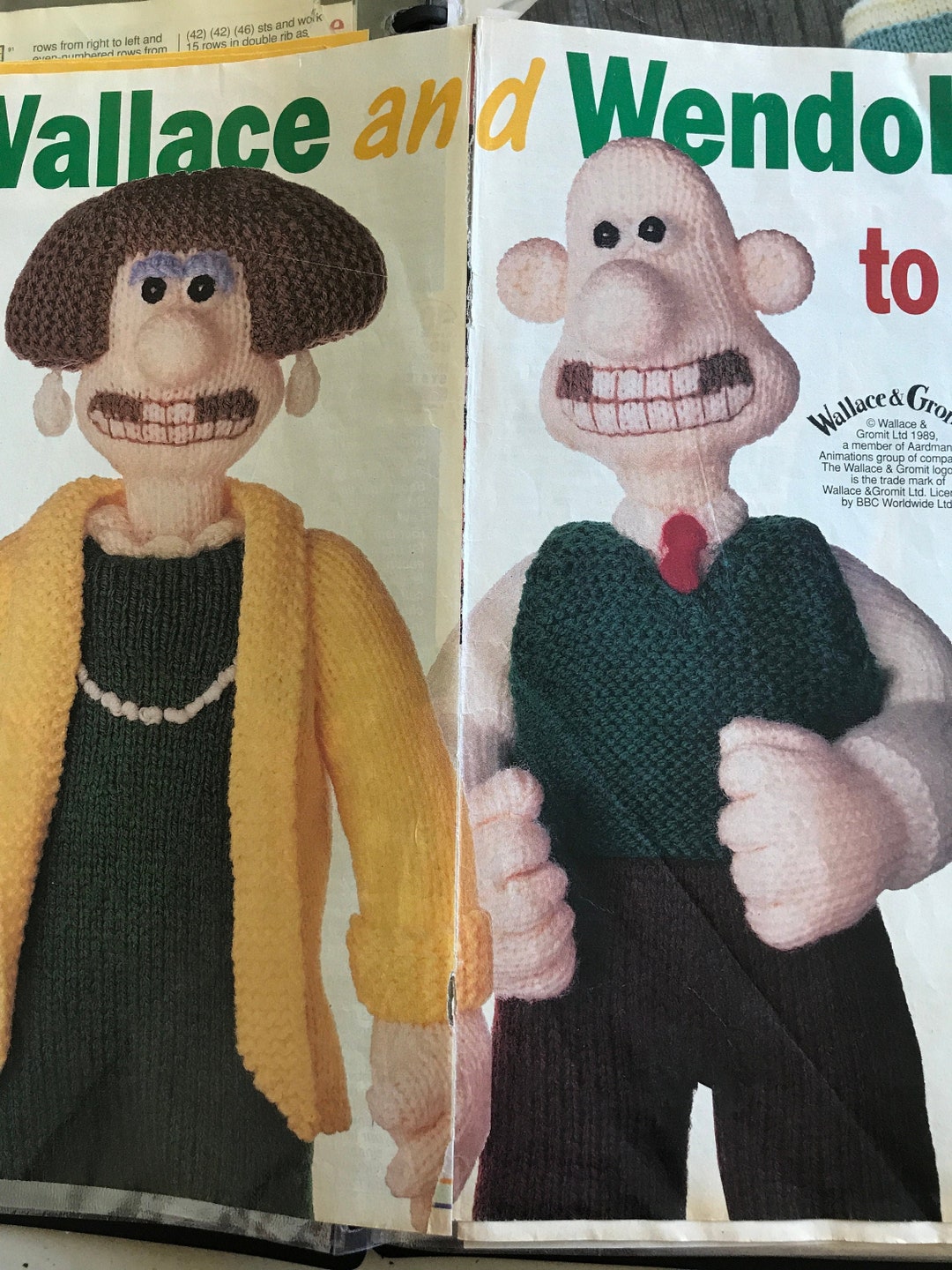 Wallace and Wendolene Toy and Gromit Sweater Knitting Patterns, Alan ...