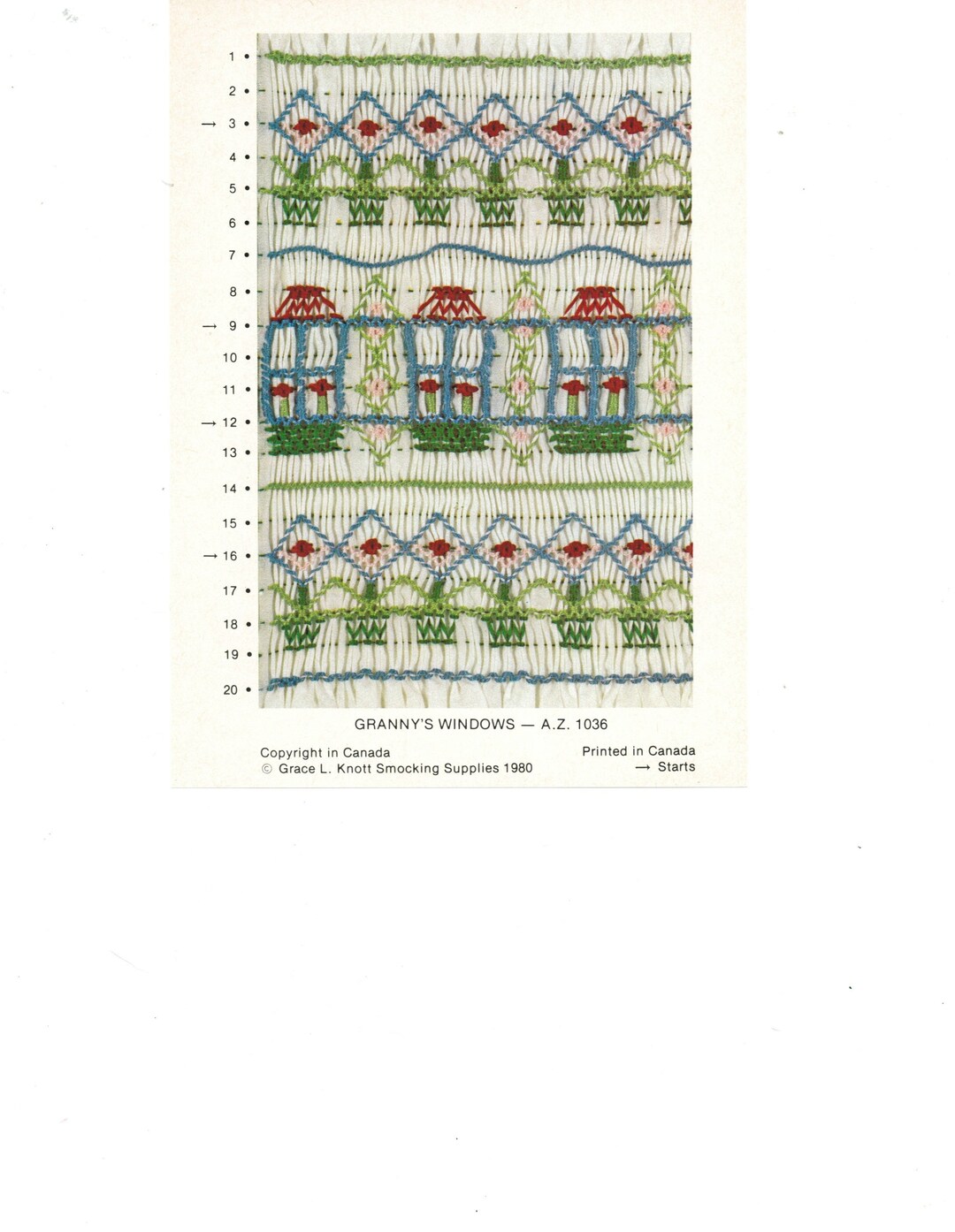 Granny's Window Smocking Plate Grace Knott Design 1036 - Etsy