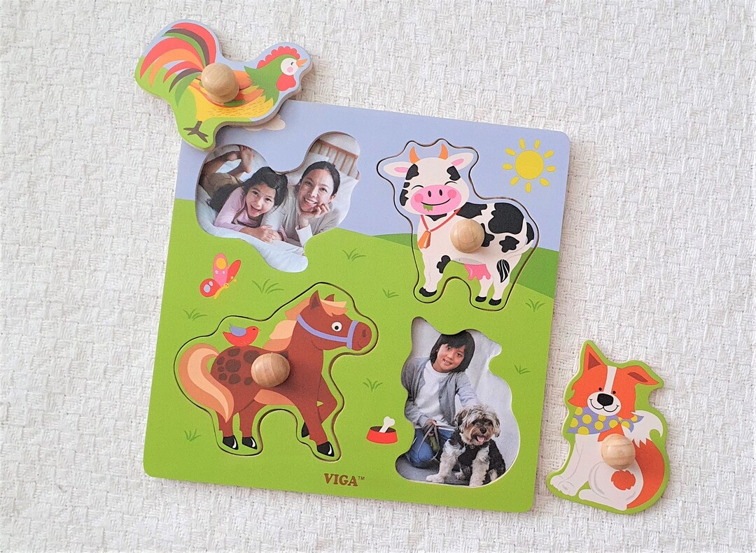 Peek-a-boo Puzzle Baby Farm Yard - Etsy