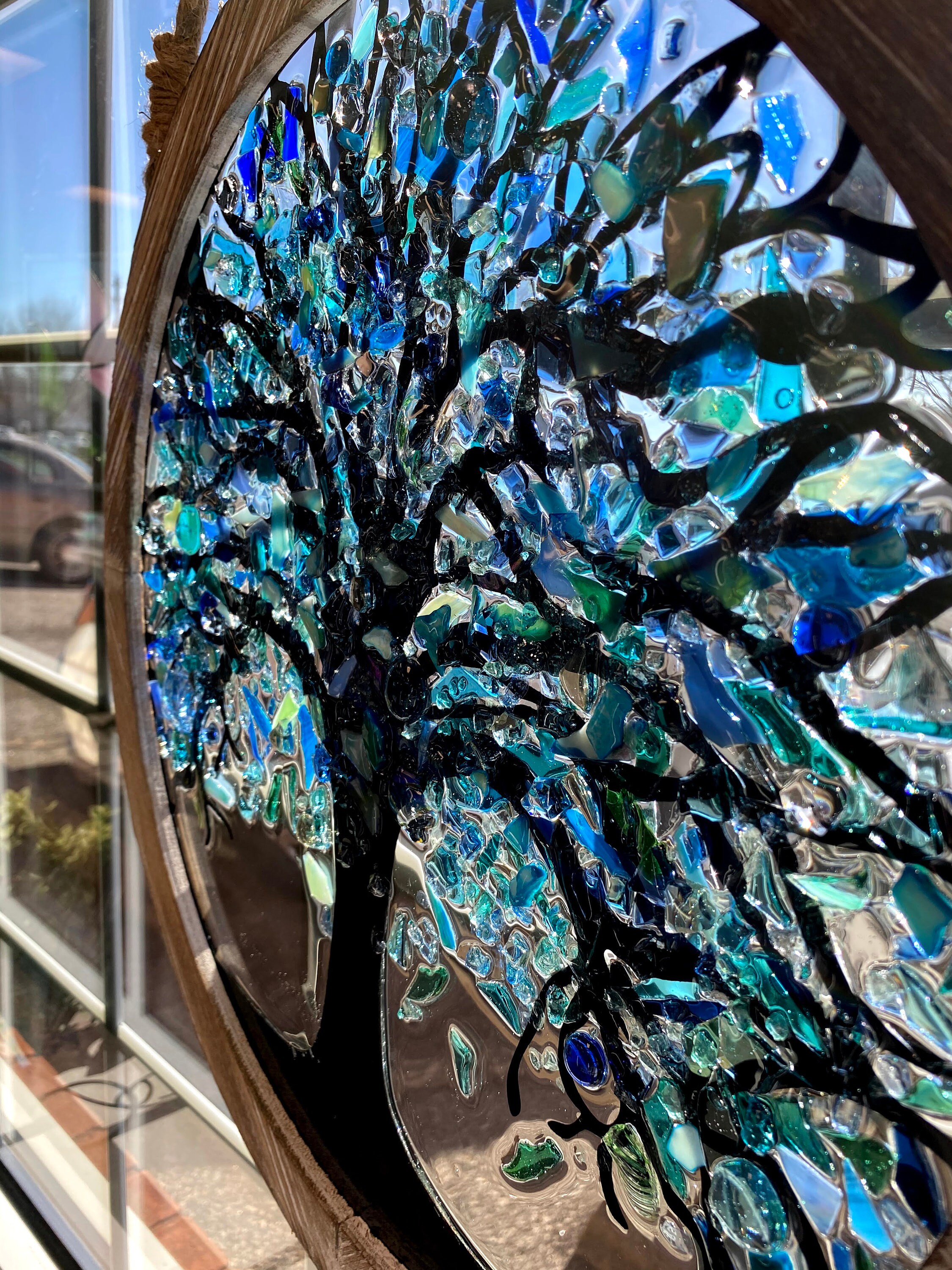 Crushed Glass And Resin Tree Of Life Wall Hanging Etsy