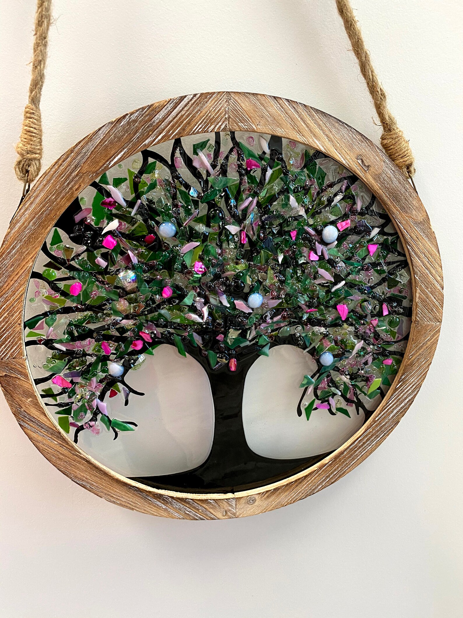 Crushed Glass And Resin Tree Of Life Wall Hanging Etsy
