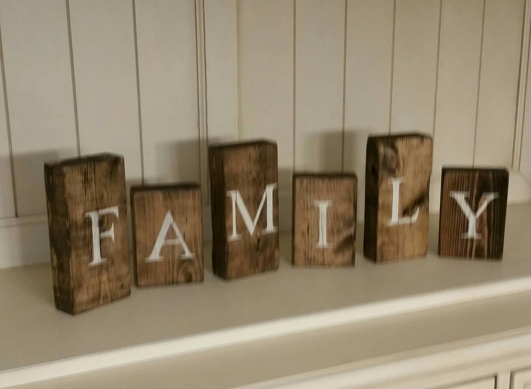 Personalized Block Letters Custom Wood Letter Blocks Shelf Sitter Signs ...