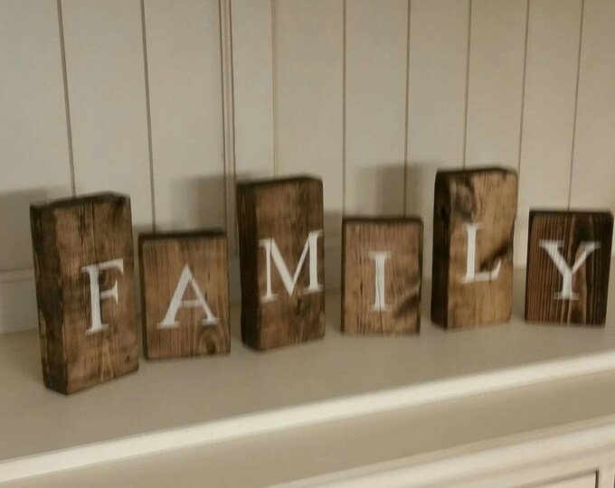 Personalized Block Letters Custom Wood Letter Blocks Shelf Sitter Signs ...