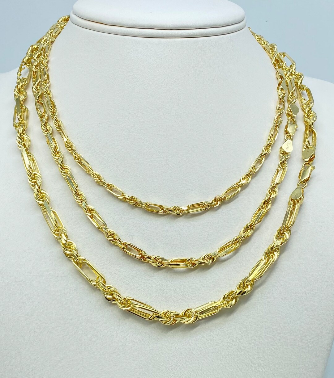 14k 4mm Handmade SOLID Yellow Gold Diamond Cut Milano Chain - Etsy