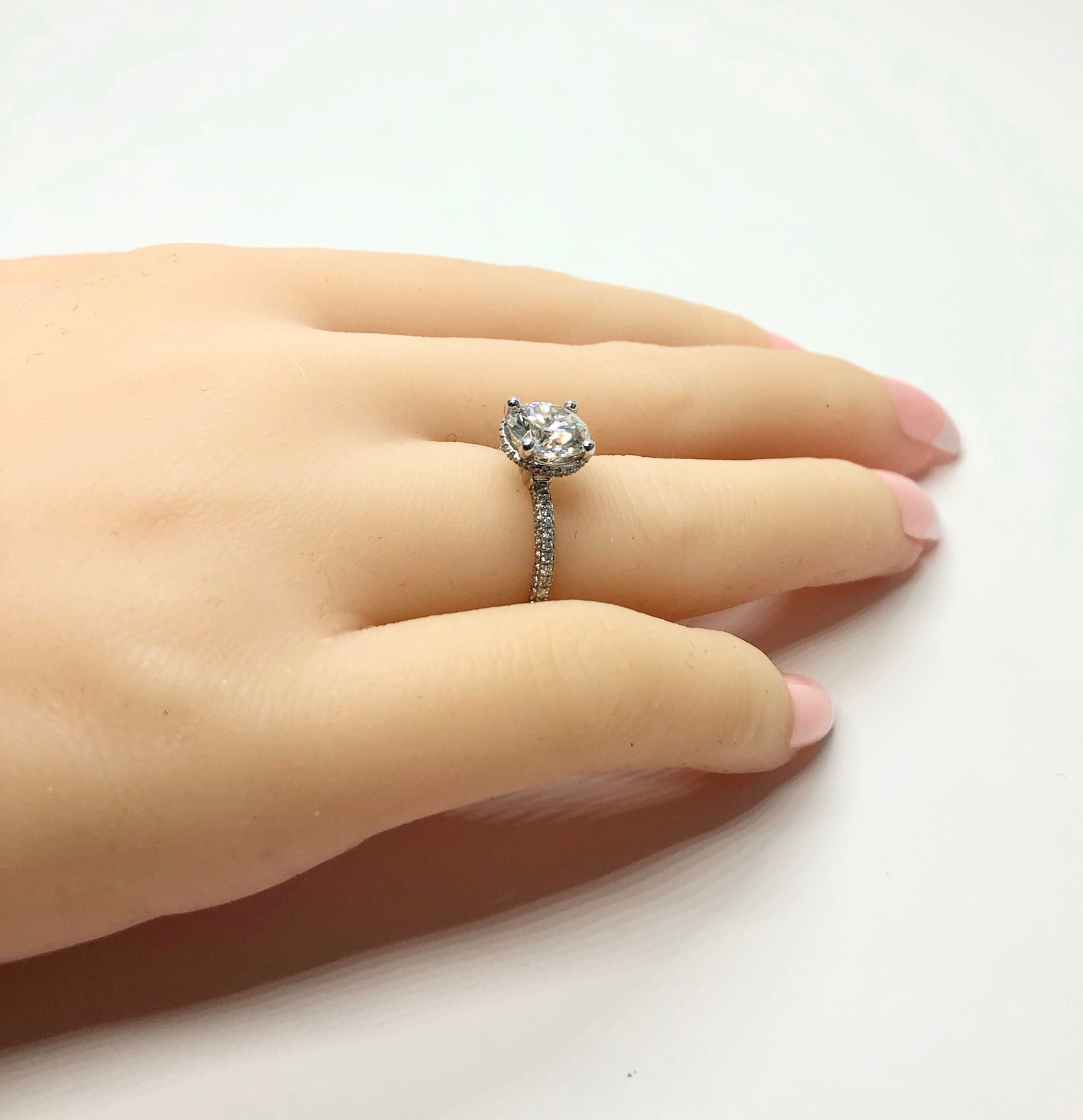 14K White Gold Diamond and Monzonite Engagement Ring - Etsy
