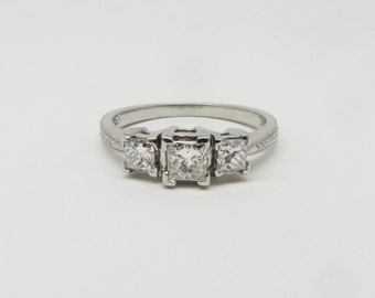 14K Rose Gold Diamond & Monzonite Engagement Ring Set - Etsy