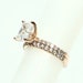 14K Rose Gold Diamond & Monzonite Engagement Ring Set - Etsy