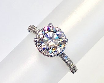14K Rose Gold Diamond & Monzonite Engagement Ring Set - Etsy