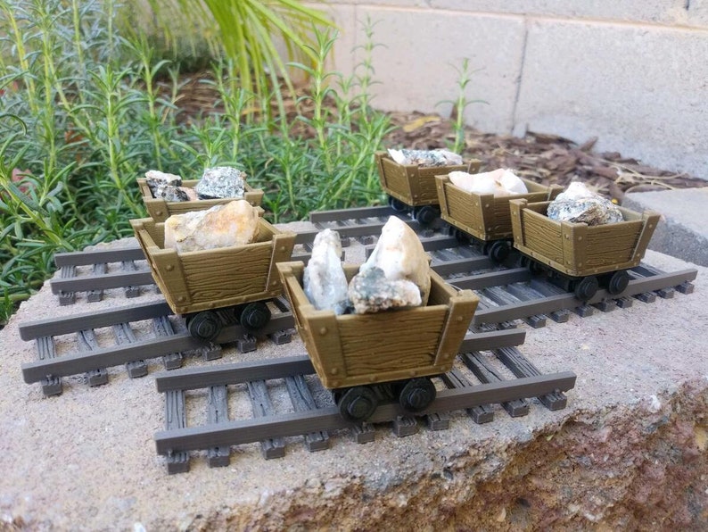 Mine Cart with Ore and REAL GOLD Displays | Etsy